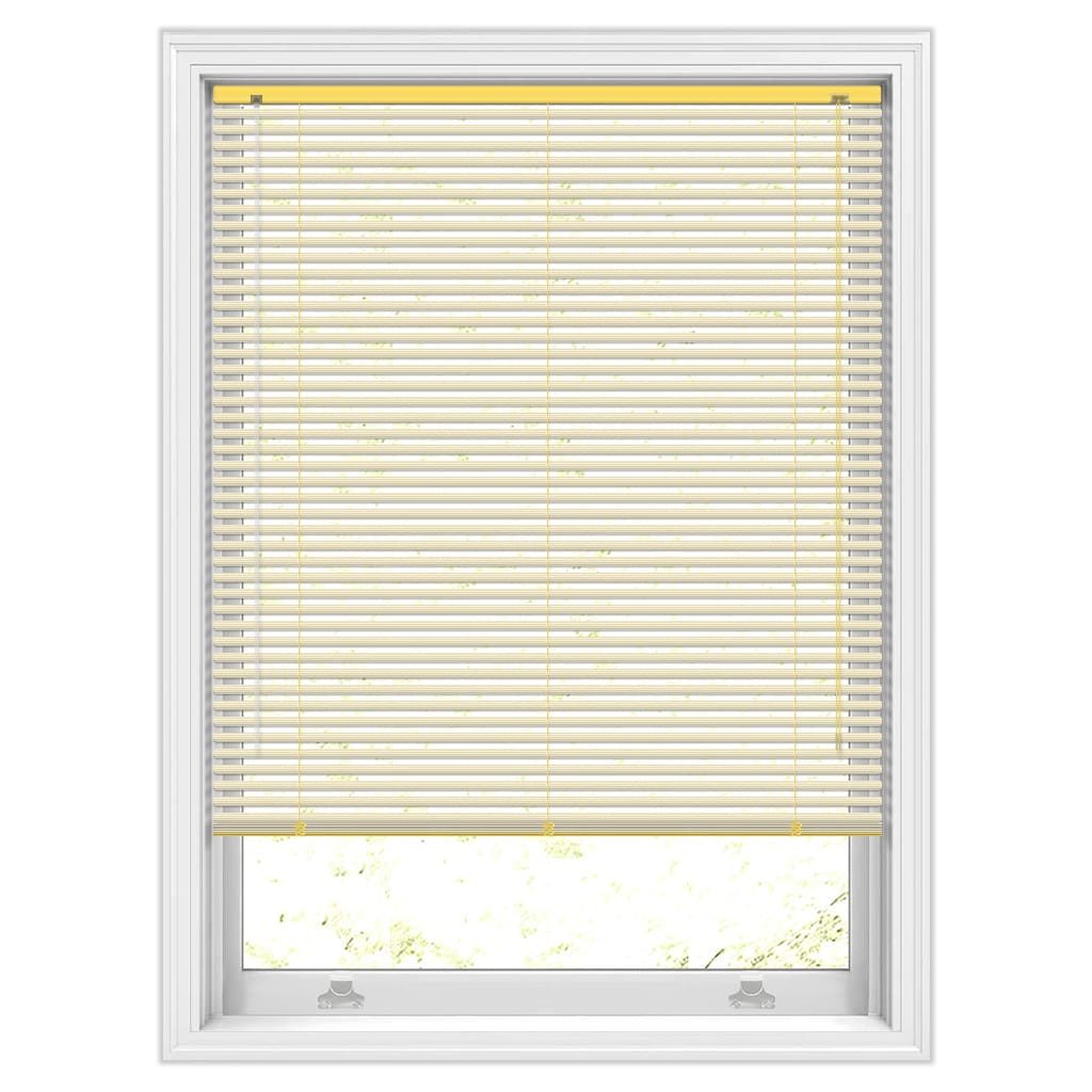 25mm Yellow Striped Aluminium Venetian Blinds, Made to Measure