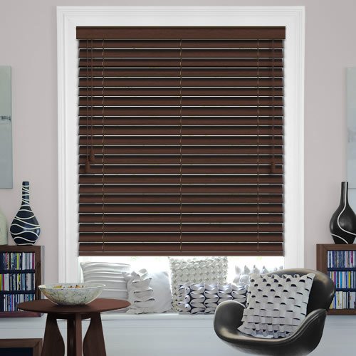 Walnut Faux Wood Venetian Blinds, 35mm Made to Measure