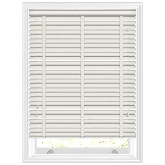 50mm Caltha Light Beige Wooden Blinds with Tapes, Made to Measure