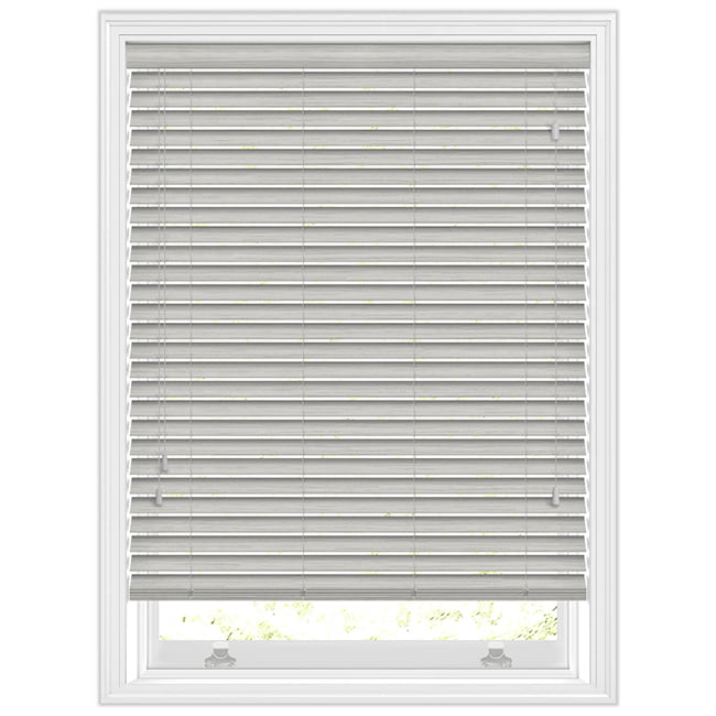 50mm Light Grey Oak Faux Wood Venetian Blinds, Made to Measure