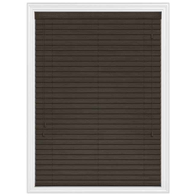 50mm Miyo Luxury Dark Brown Wooden Blinds, Exotic Abachi Wood