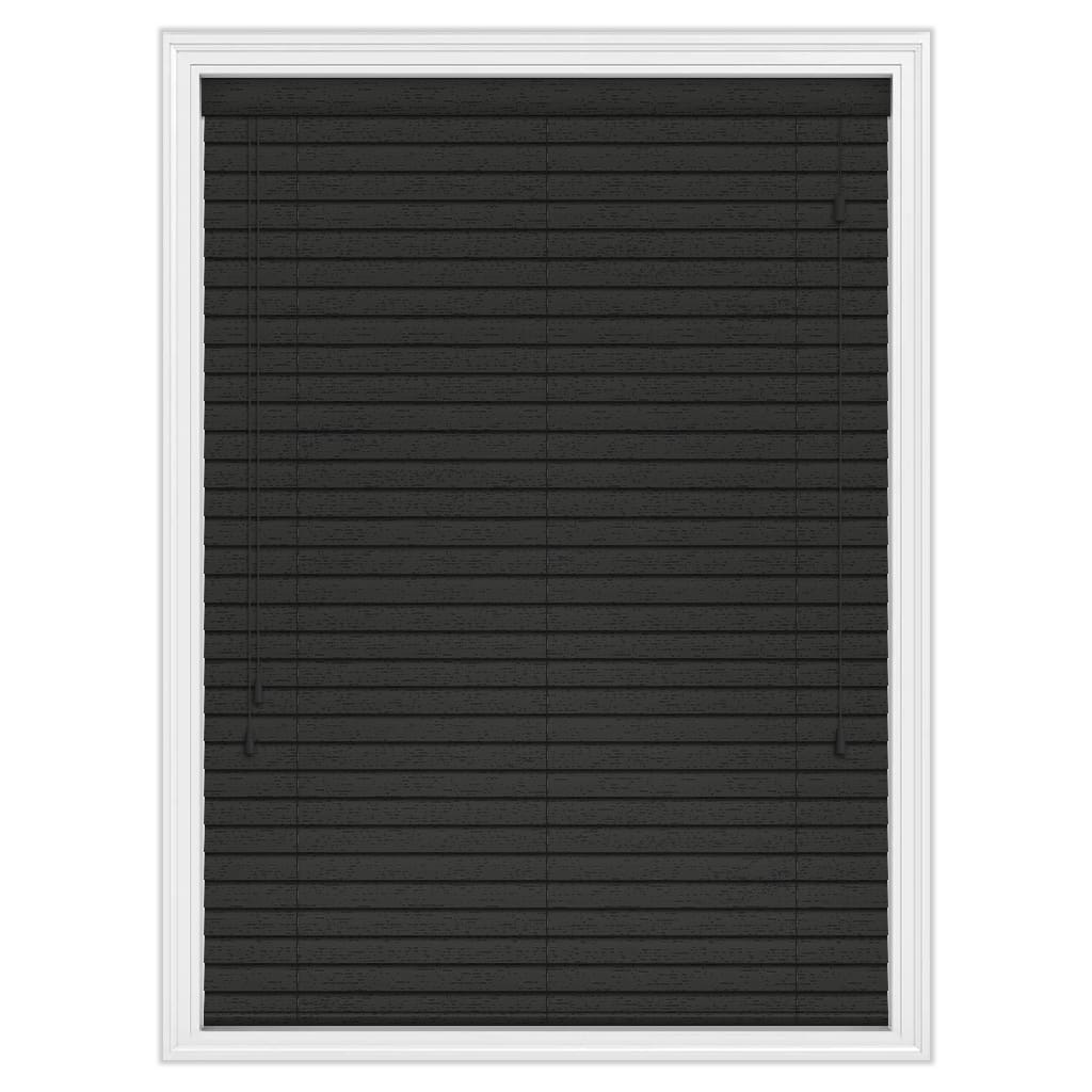 50mm Valor Luxury Black Wooden Blinds, Exotic Abachi Wood Venetian