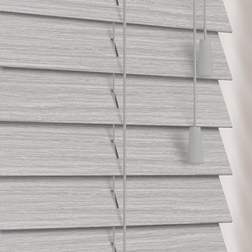 50mm Purbeck Light Grey Deep Grain Wooden Blinds, Real Wood 50mm Purbeck Light Grey Deep Grain Wooden Blinds, Real Wood