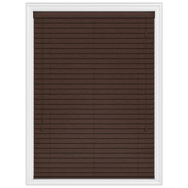 50mm Fired Walnut Wooden Blinds, Made to Measure Dark Wood