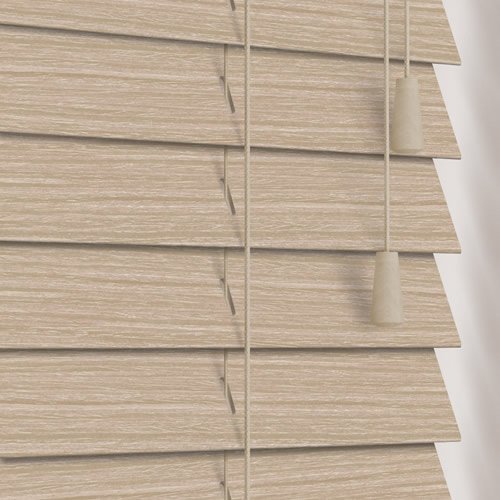 50mm Scandinavian Rich Beige Deep Grain Wooden Blinds, High Quality