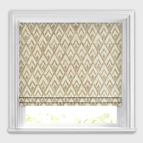 Aswan Golden Beige & Cream Diamond Maze Patterned Roman Blinds