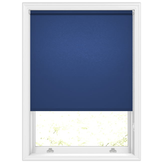 Royal Blue Textured Waterproof Bathroom Roller Blinds