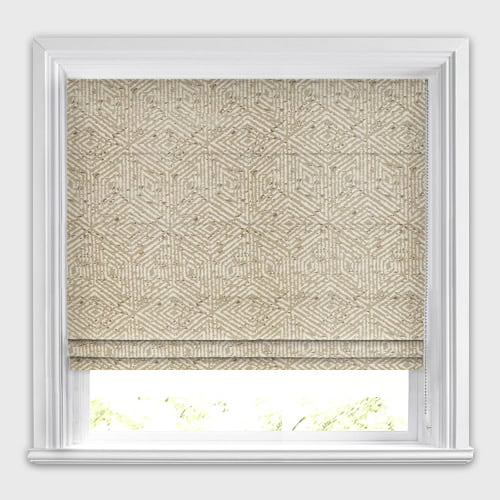 Cairo Sandstone Beige & Cream Diamond Maze Patterned Roman Blinds