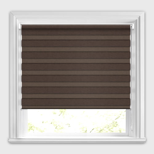Caverley Coffee Brown Day & Night Blinds | Vision Blinds | Zebra Blinds