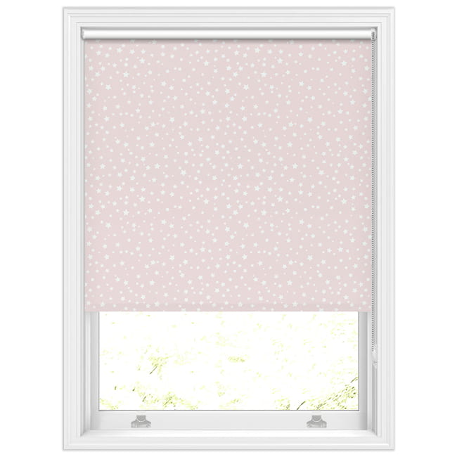 Celestial Dream Blush Pink Stars Patterned Blackout Roller Blinds