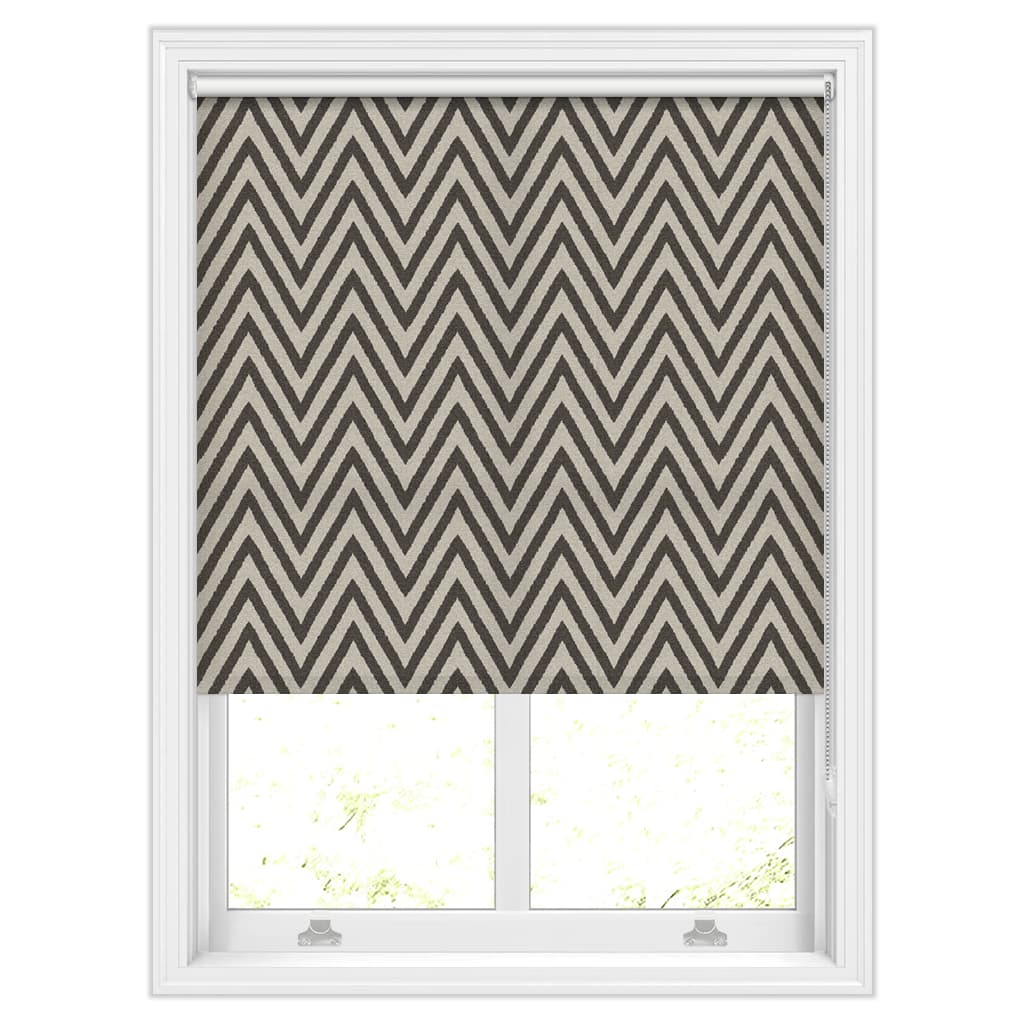 Chevron Chic Charcoal Zig Zag Patterned Roller Blinds