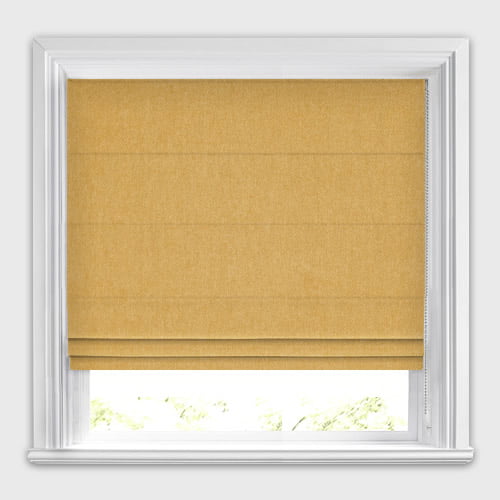Conway Sunshine Yellow Faux Wool Roman Blinds, Made to Measure