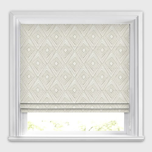 Diamond Chalk Lustrous Creamy Ivory Patterned Roman Blinds