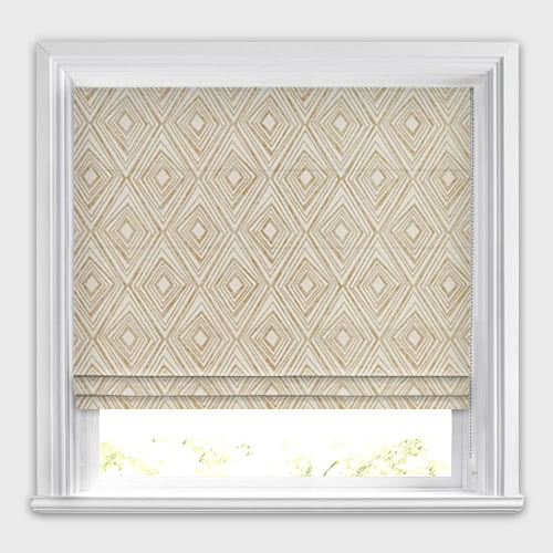 Diamond Travertine Silvery Beige & Ochre Patterned Roman Blinds