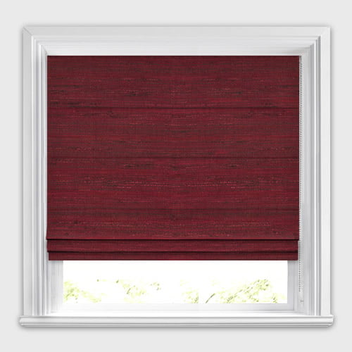 Elma Cranberry Red Luxurious Ribbed & Textured Roman Blinds