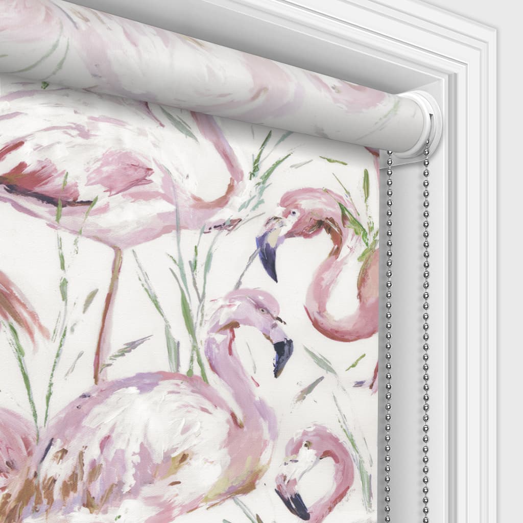 Pink Flamingos Patterned Roller Blinds. Stylish, Funky Design