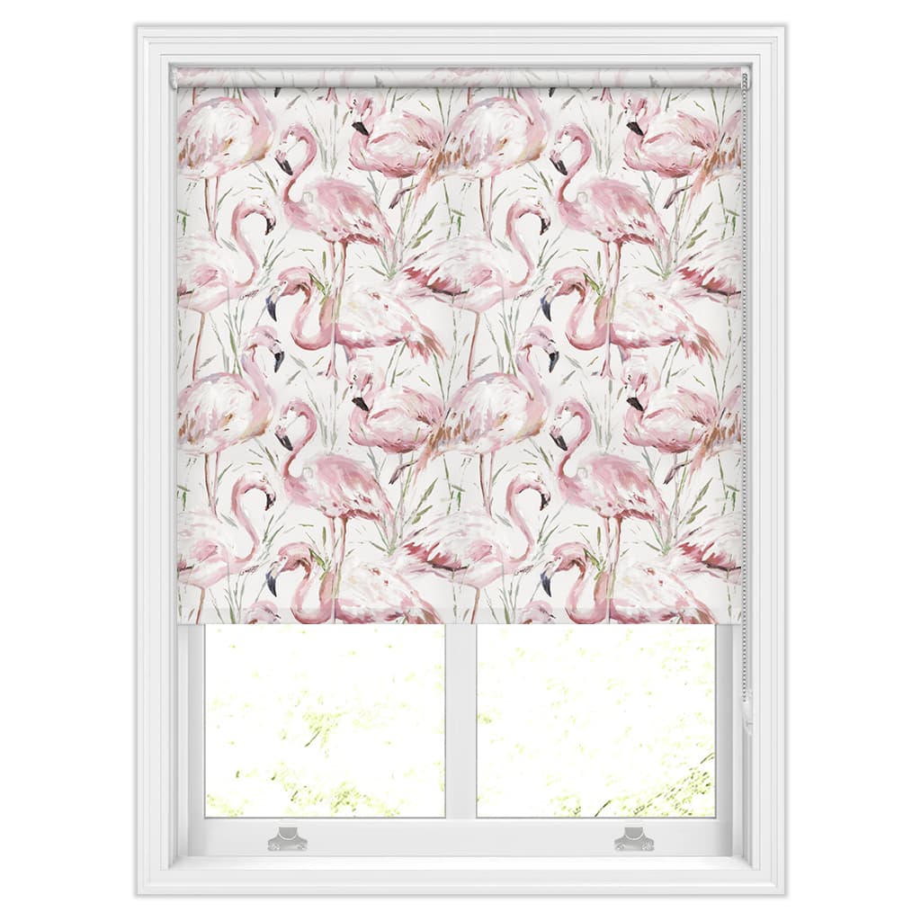 Pink Flamingos Patterned Roller Blinds. Stylish, Funky Design