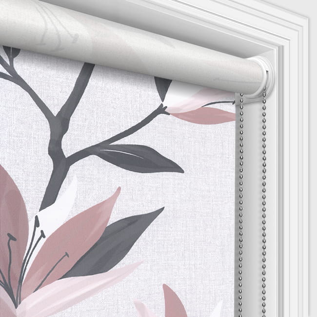 Lilium Spring Blossom Pink Large Lilies Patterned Roller Blinds