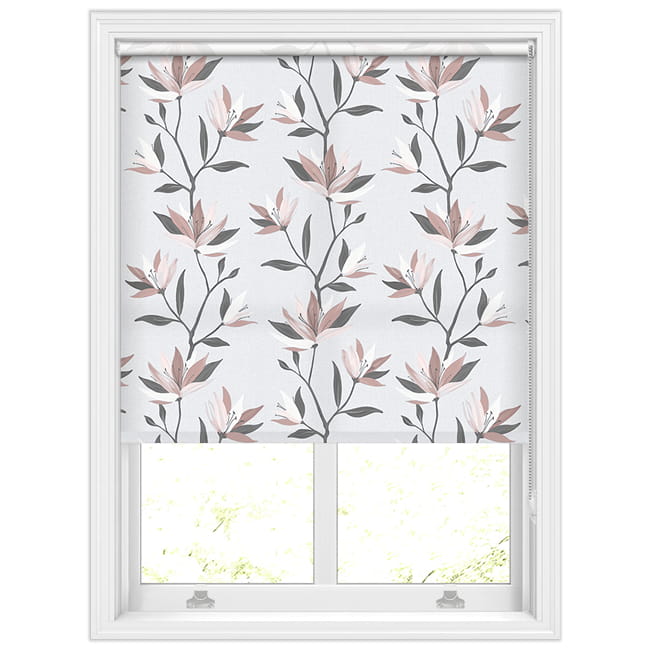 Lilium Spring Blossom Pink Large Lilies Patterned Roller Blinds