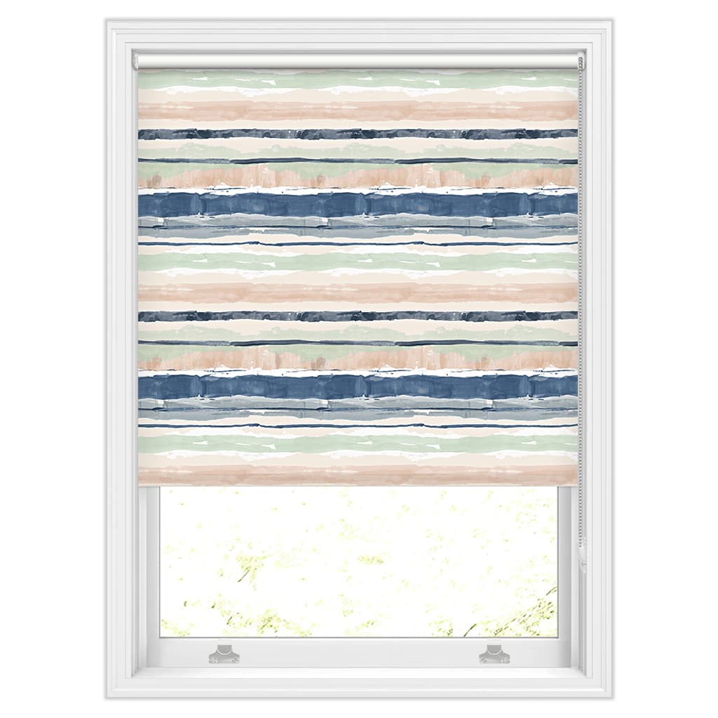 Lombardy Bella Colourful PVC Striped Waterproof Roller Blinds. High Quality