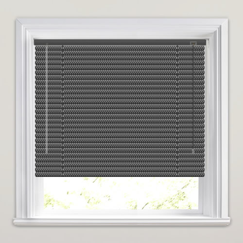 Black Patterned Venetian Blinds, Perforated Light Filtering