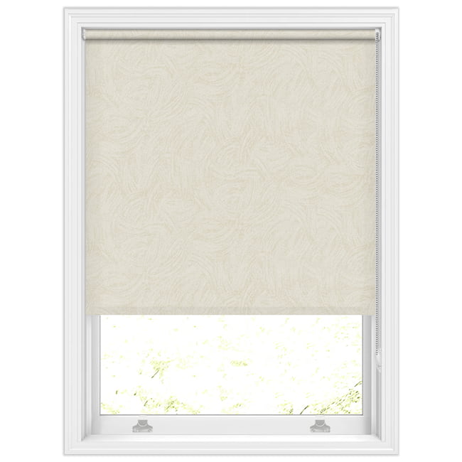 Malabo Cream Brushstrokes Patterned Waterproof PVC Roller Blinds