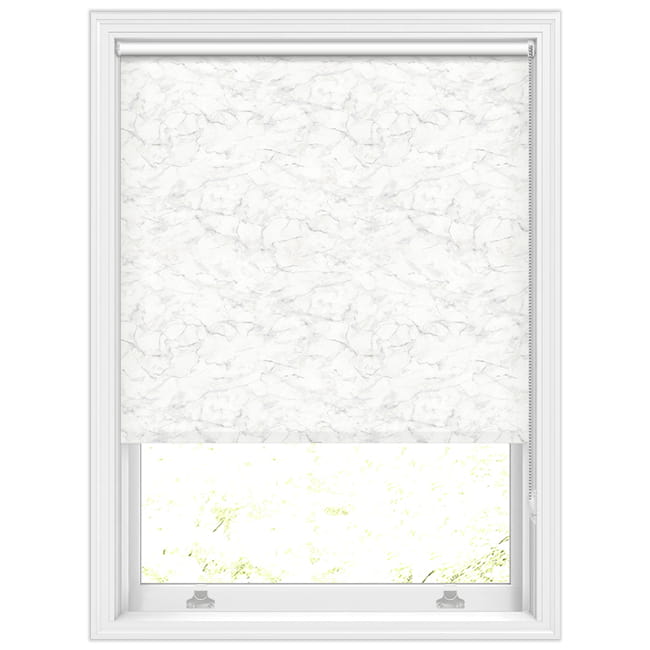Luxury Marble Patterned Waterproof Roller Blinds in Grey & White