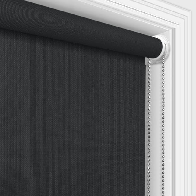 Mono Black Fire Retardant Roller Blinds, Made to Measure