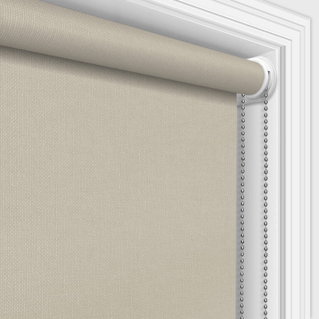 Mono Taupe Fire Resistant Roller Blinds, Made to Measure