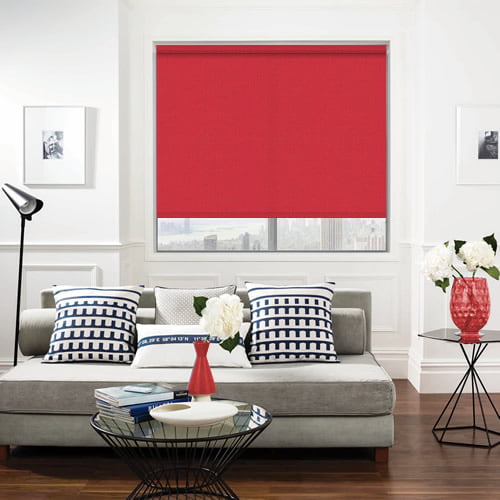 Bright Vibrant Red Fire Resistant Roller Blinds, Made to Measure