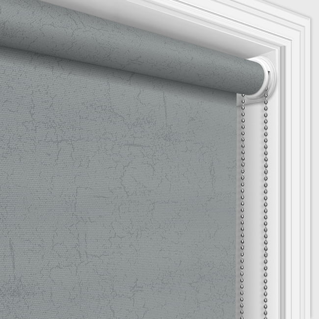 Metallic Marble Patterned Waterproof PVC Roller Blinds in Ash Grey