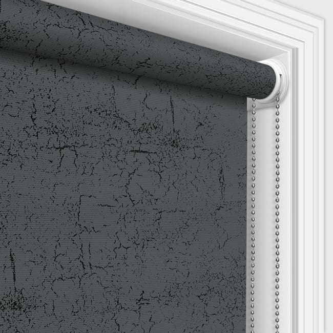 Black & Silver PVC Marble Patterned Waterproof Roller Blinds