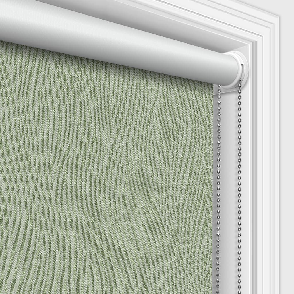 Prairie Grass Green Organic Patterned Blackout Roller Blinds