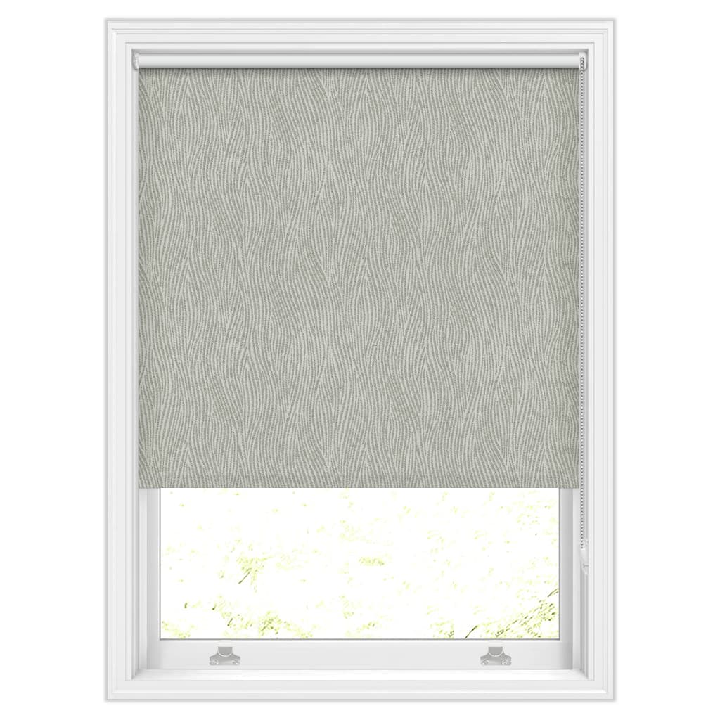 Prairie Stone Grey Organic Patterned Blackout Roller Blinds