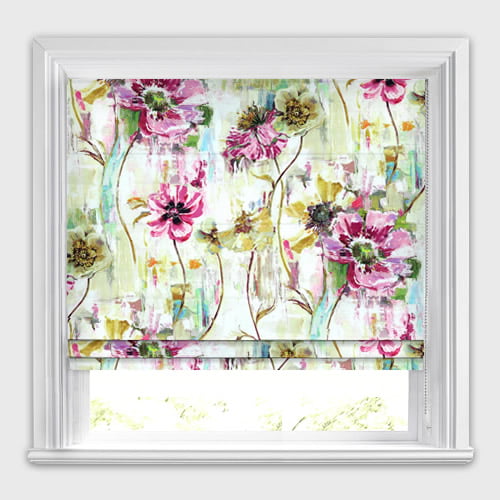 Impressionist Painting Inspired Floral Patterned Roman Blinds