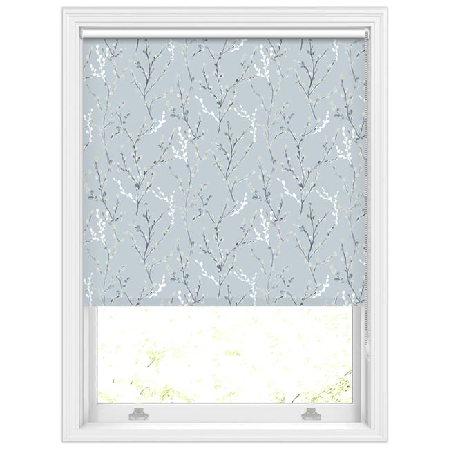 Salix Morning Mist Willow Patterned Blackout Roller Blinds