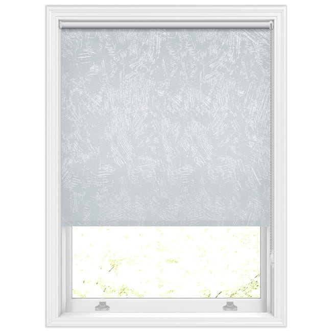 Vellano Light Grey Brushstrokes Patterned PVC Waterproof Roller Blinds