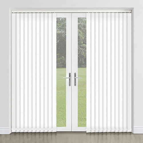 Vitsy Brilliant White Blackout Vertical Blinds, Thermally Efficient